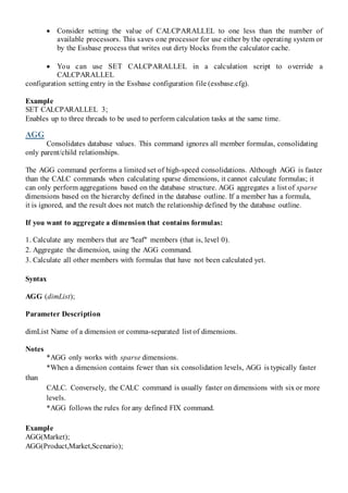 Calculation commands in essbase | PDF