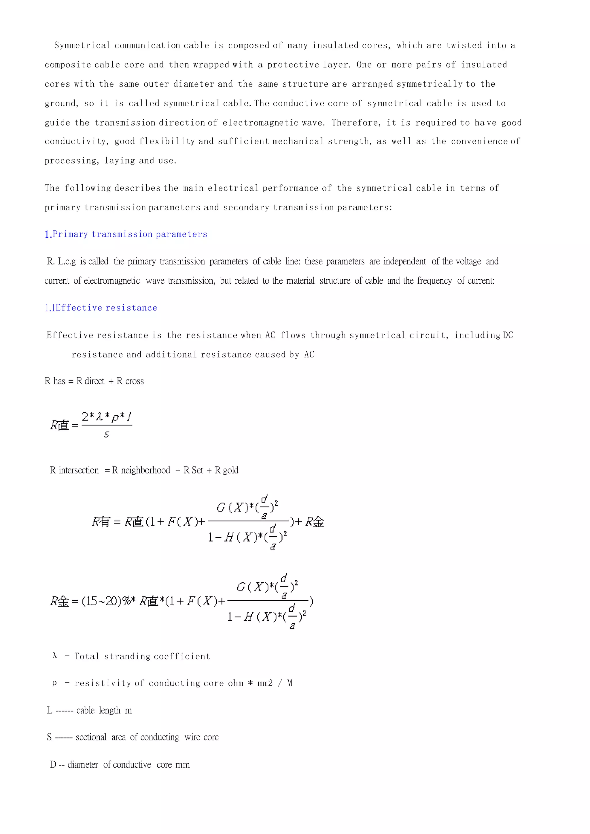 Calculation of cable structure and pitch | DOCX