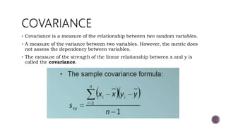 Calculation of covariance and simple linear models | PPTX