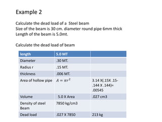 Calculation of dead load | PPTX