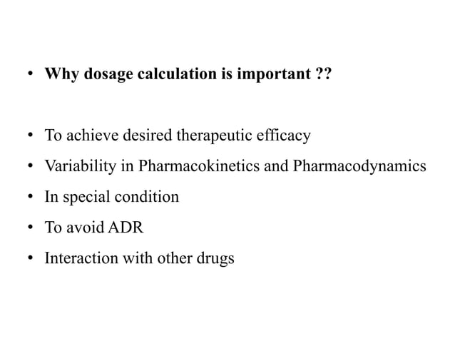 Calculation of drug dosage (Posology ) | PPT
