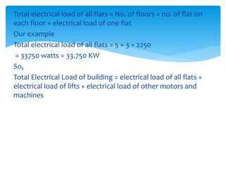 Calculation of electrical load of building | PPTX