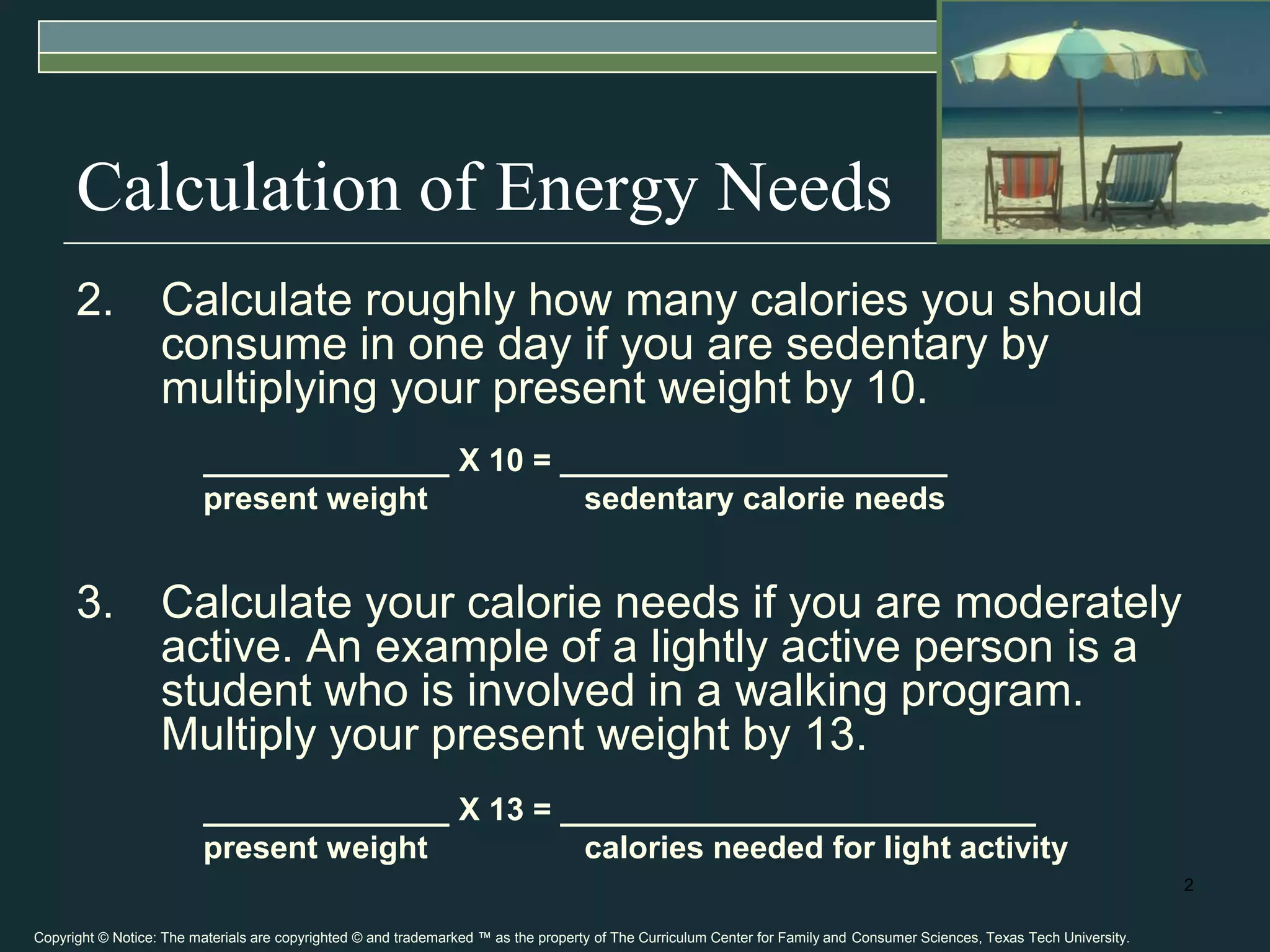 Calculation of energy_needs | PPT