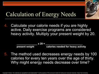 Calculation of energy_needs | PPT