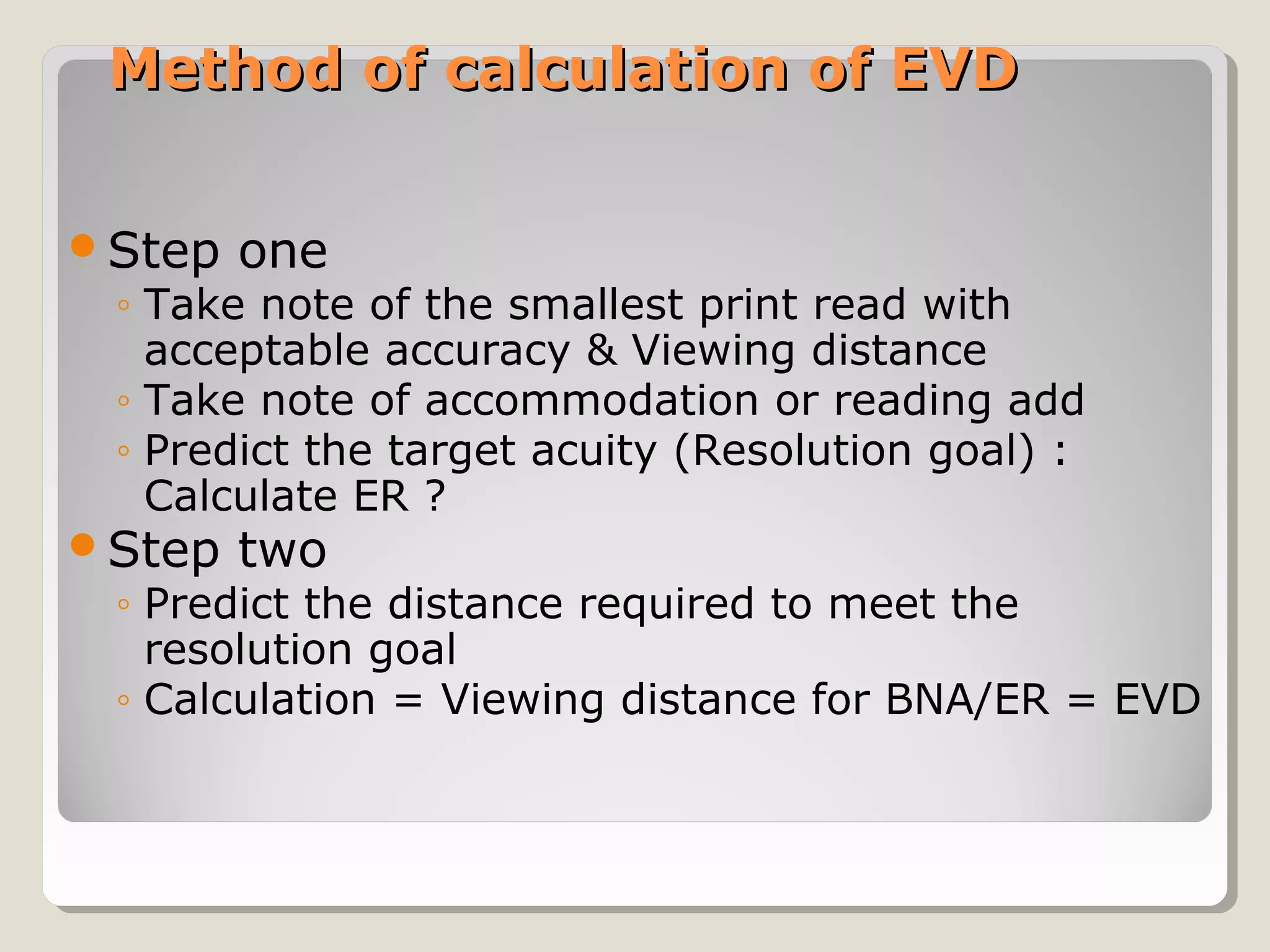 Calculation of EVD and EVP | PPT