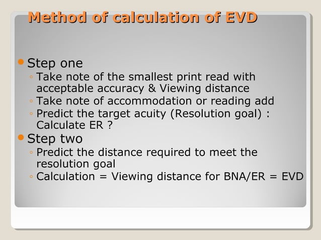 Calculation of EVD and EVP | PPT