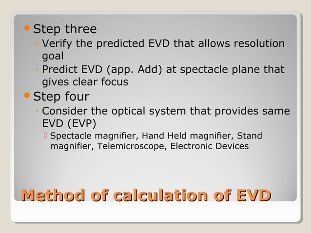 Calculation of EVD and EVP | PPT