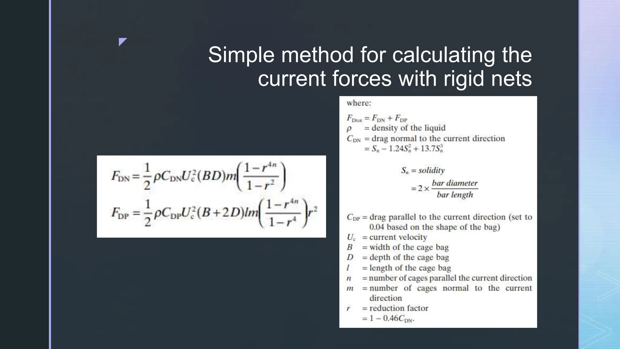 Calculation of forces on a sea cage farm.pptx | Physics | Science
