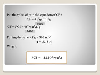 Calculation of g from rpm | PPTX