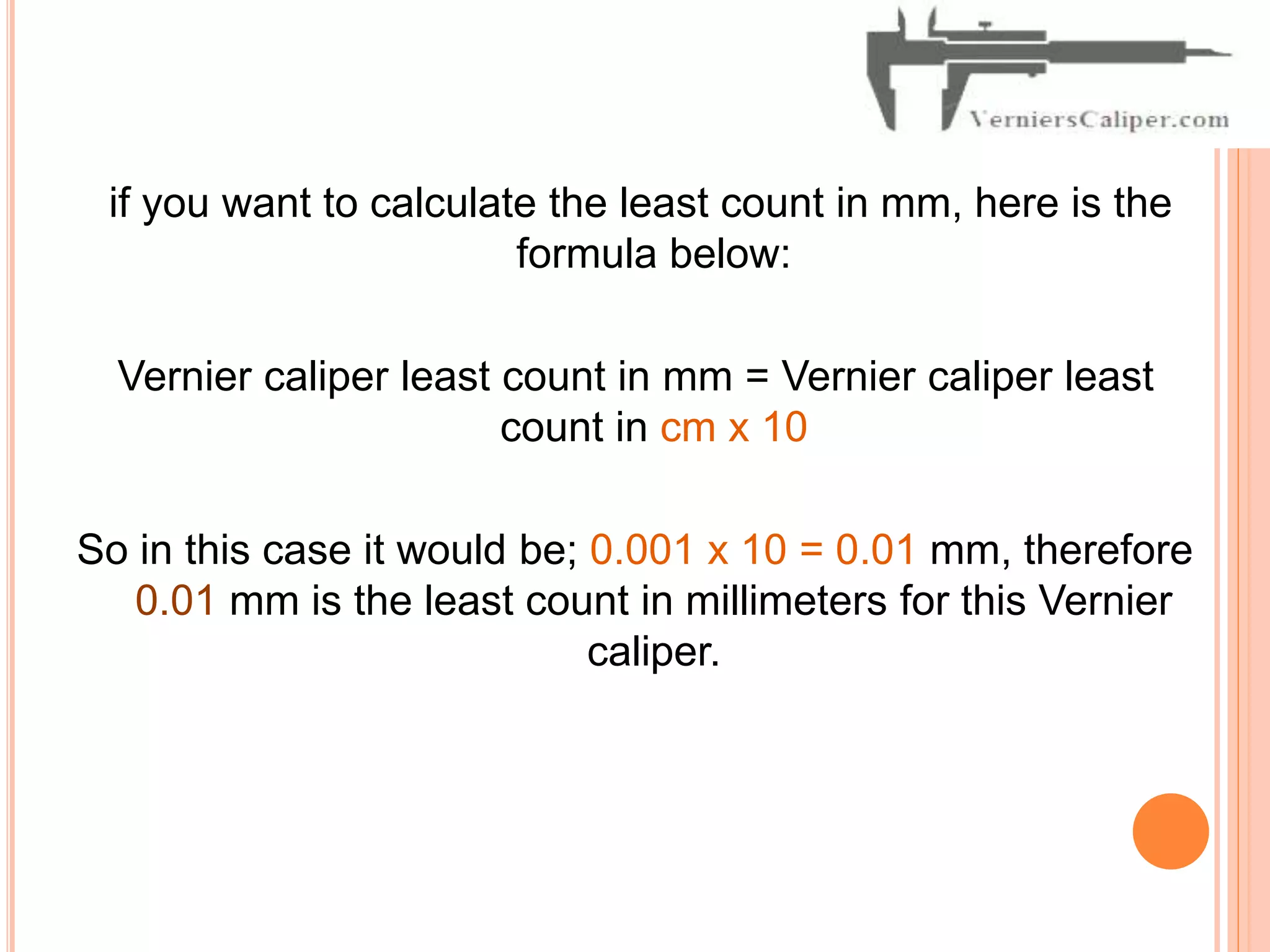 Calculation of least count in metric & imperial | PPTX