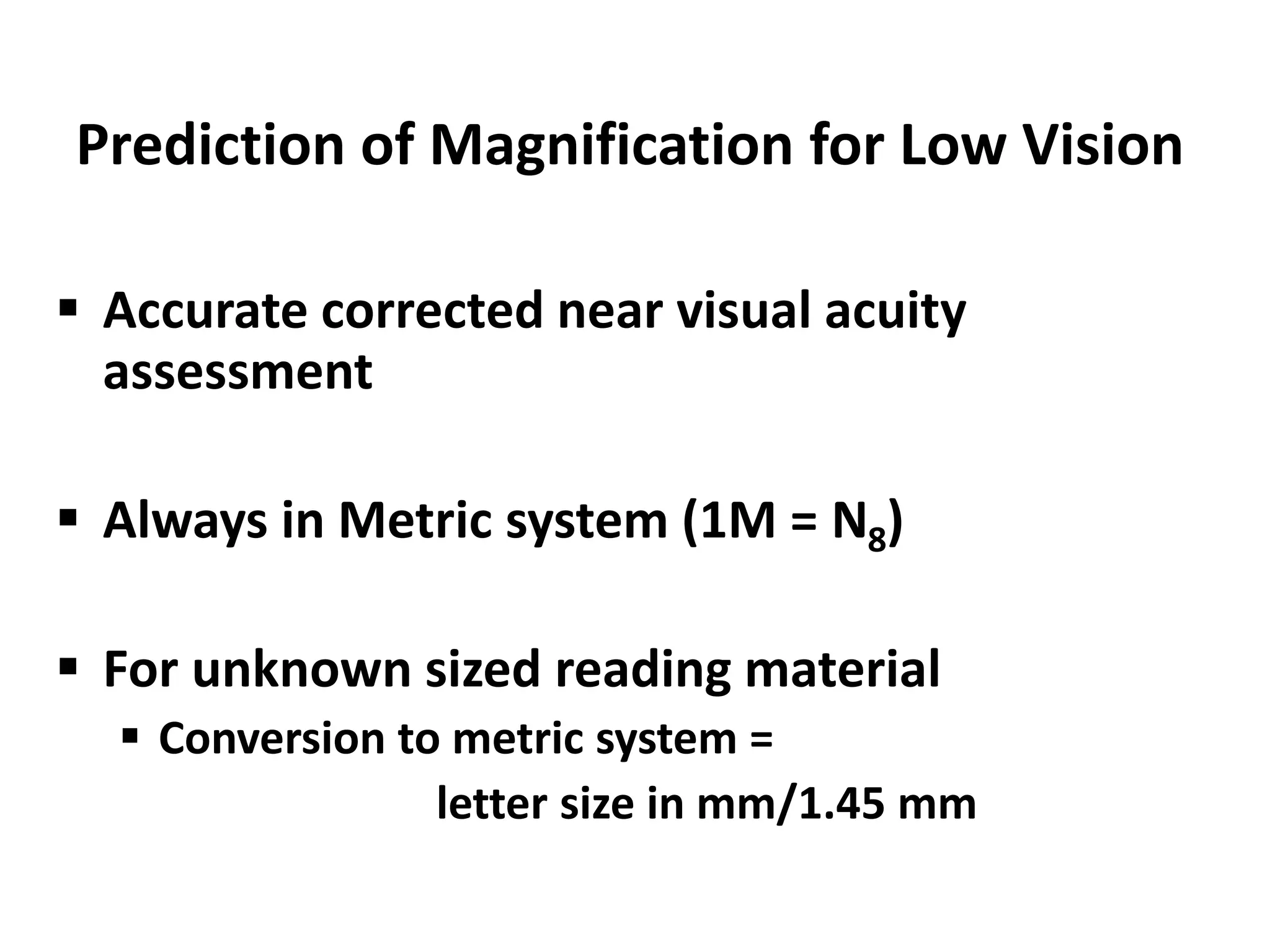 Calculation of magnification in low vision | PPTX