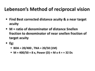 Calculation of magnification in low vision | PPTX
