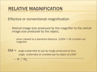 Calculation of magnification in low vision | PPT