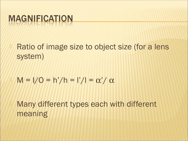 Calculation of magnification in low vision | PPT