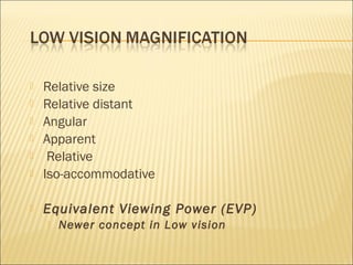 Calculation of magnification in low vision | PPT