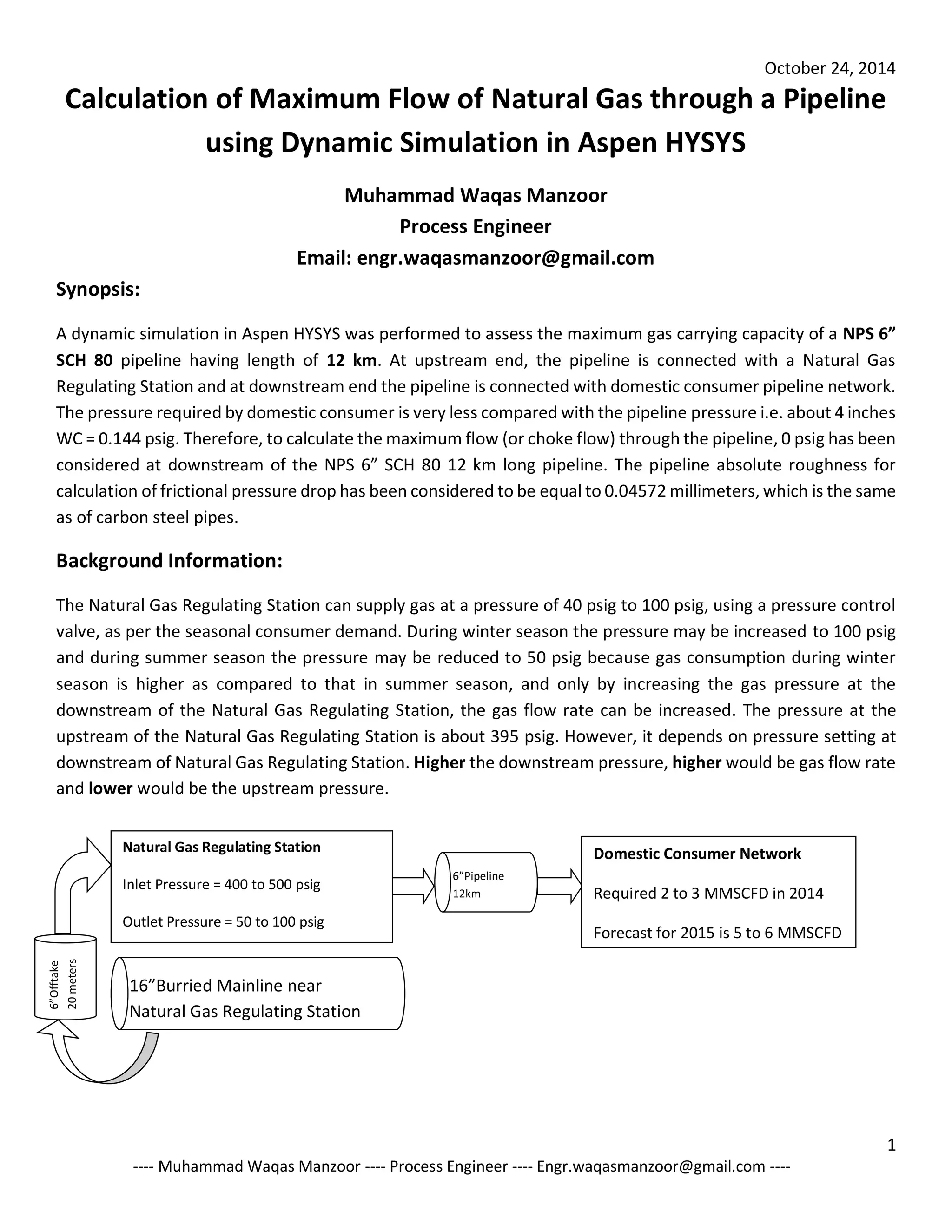 Calculation of Maximum Flow of Natural Gas through a Pipeline using ...
