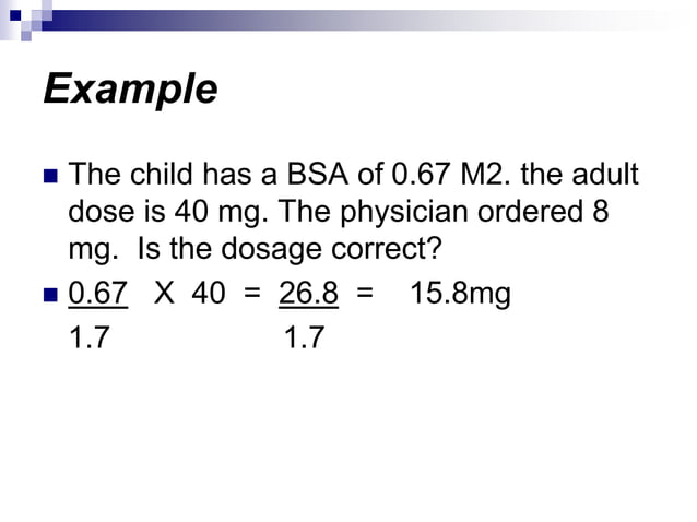Calculation of medication in Pediatric., walaa.ppt