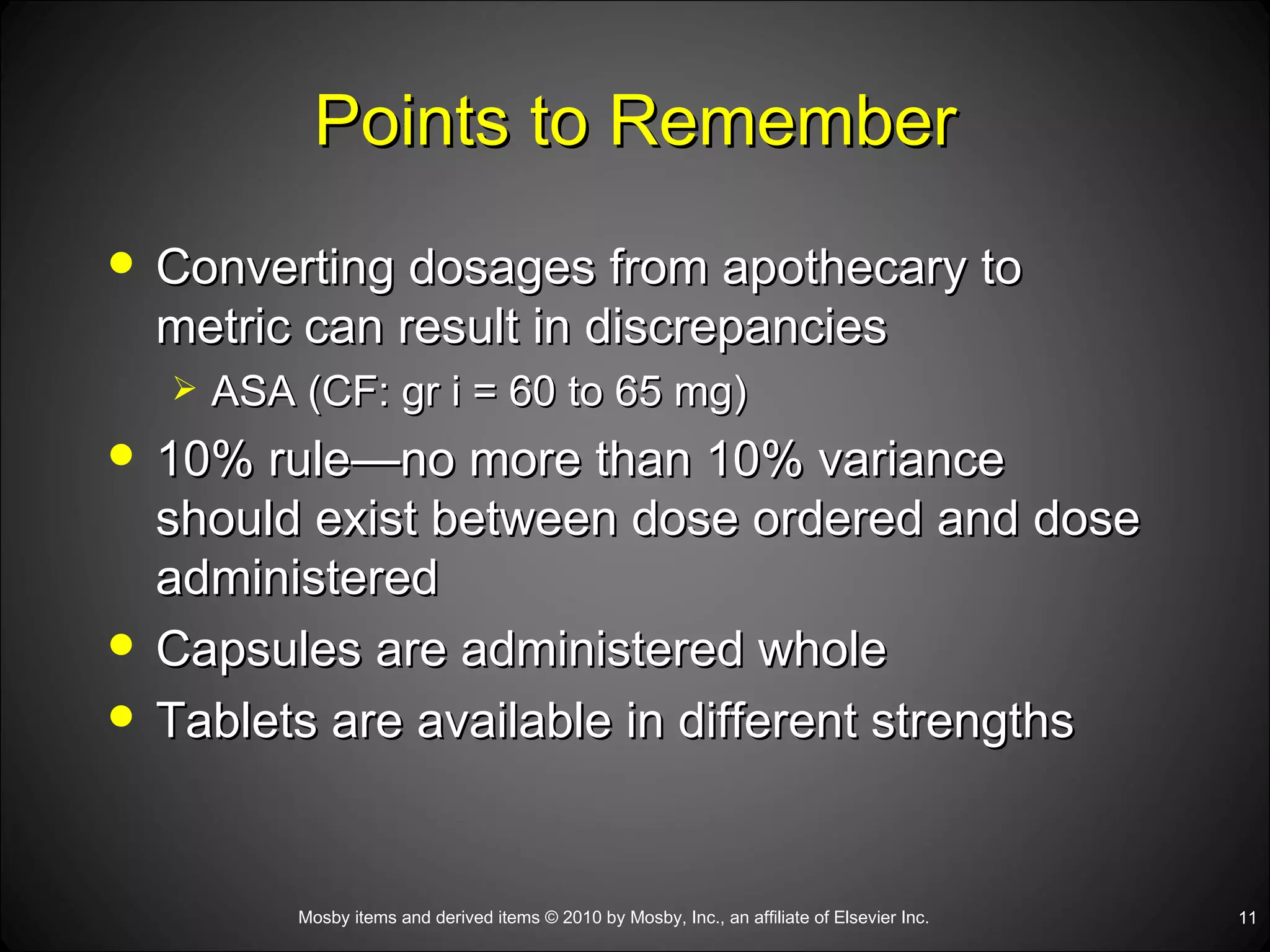 Calculation Of Oral Medication | PPT