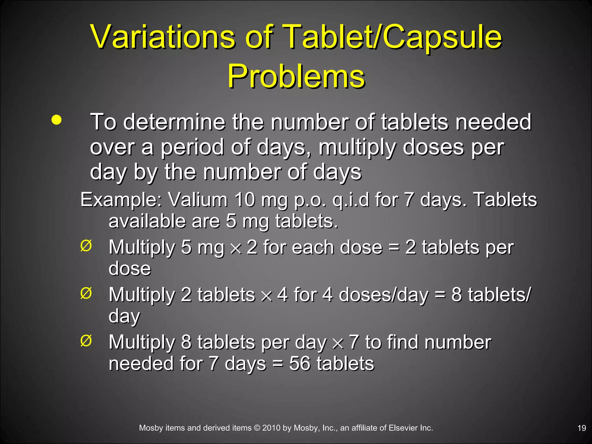 Calculation Of Oral Medication | PPT