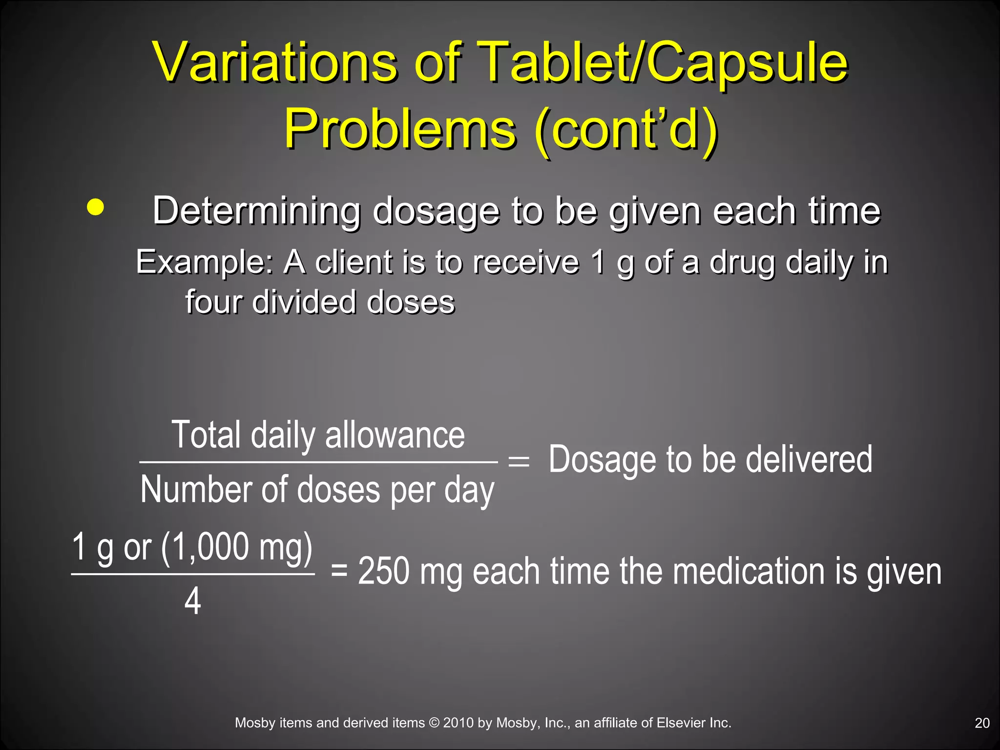 Calculation Of Oral Medication | PPT