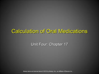 Calculation Of Oral Medication | PPT