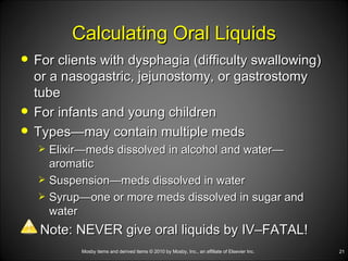 Calculation Of Oral Medication | PPT