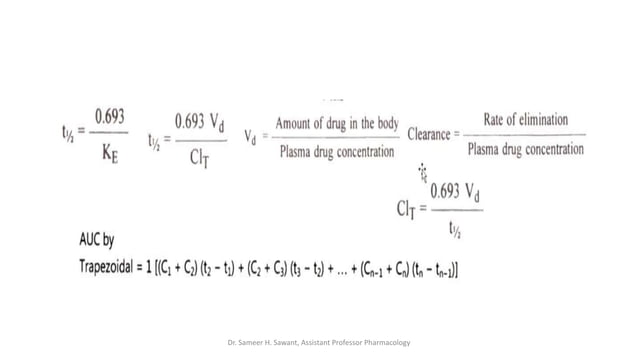 Calculation of pharmacokinetic parameters from a given data .pptx ...