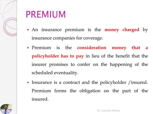 Calculation of premium in life insurance by Dr. Amitabh Mishra | PDF ...