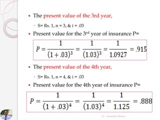 Calculation of premium in life insurance by Dr. Amitabh Mishra | PDF