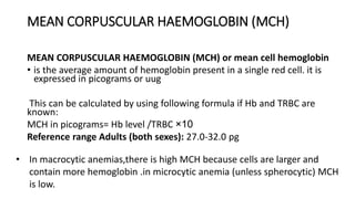 Calculation of red cell indices | PPTX