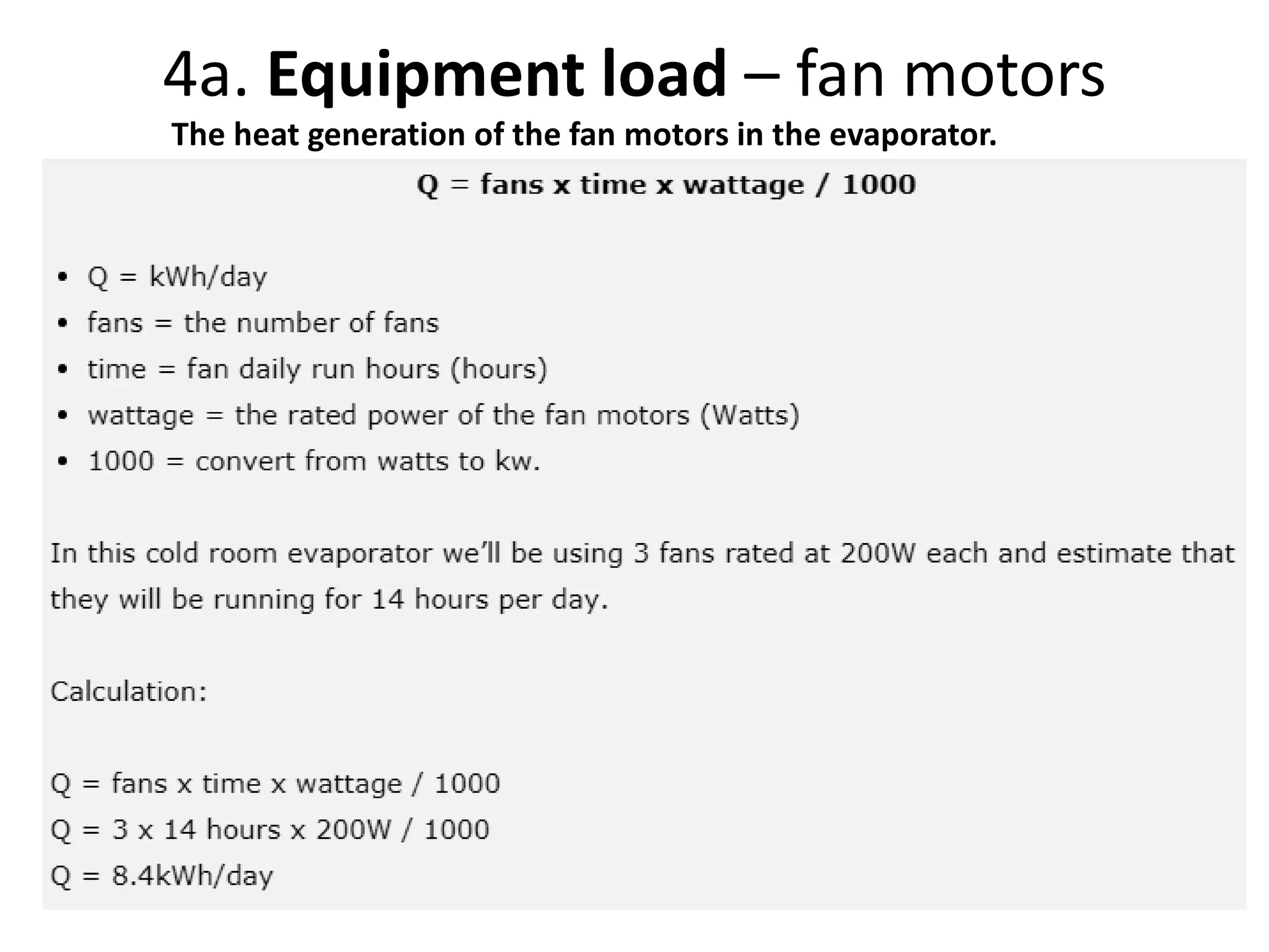 Calculation of refrigeration load | PDF