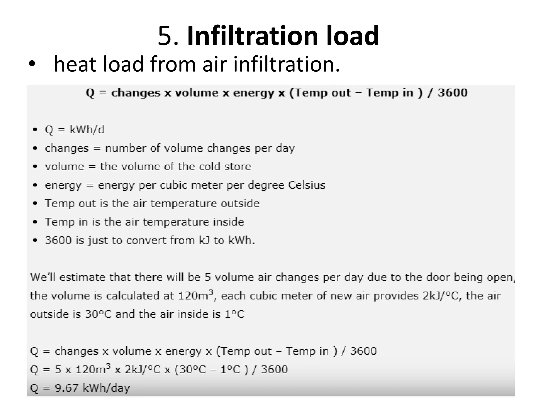 Calculation of refrigeration load | PDF