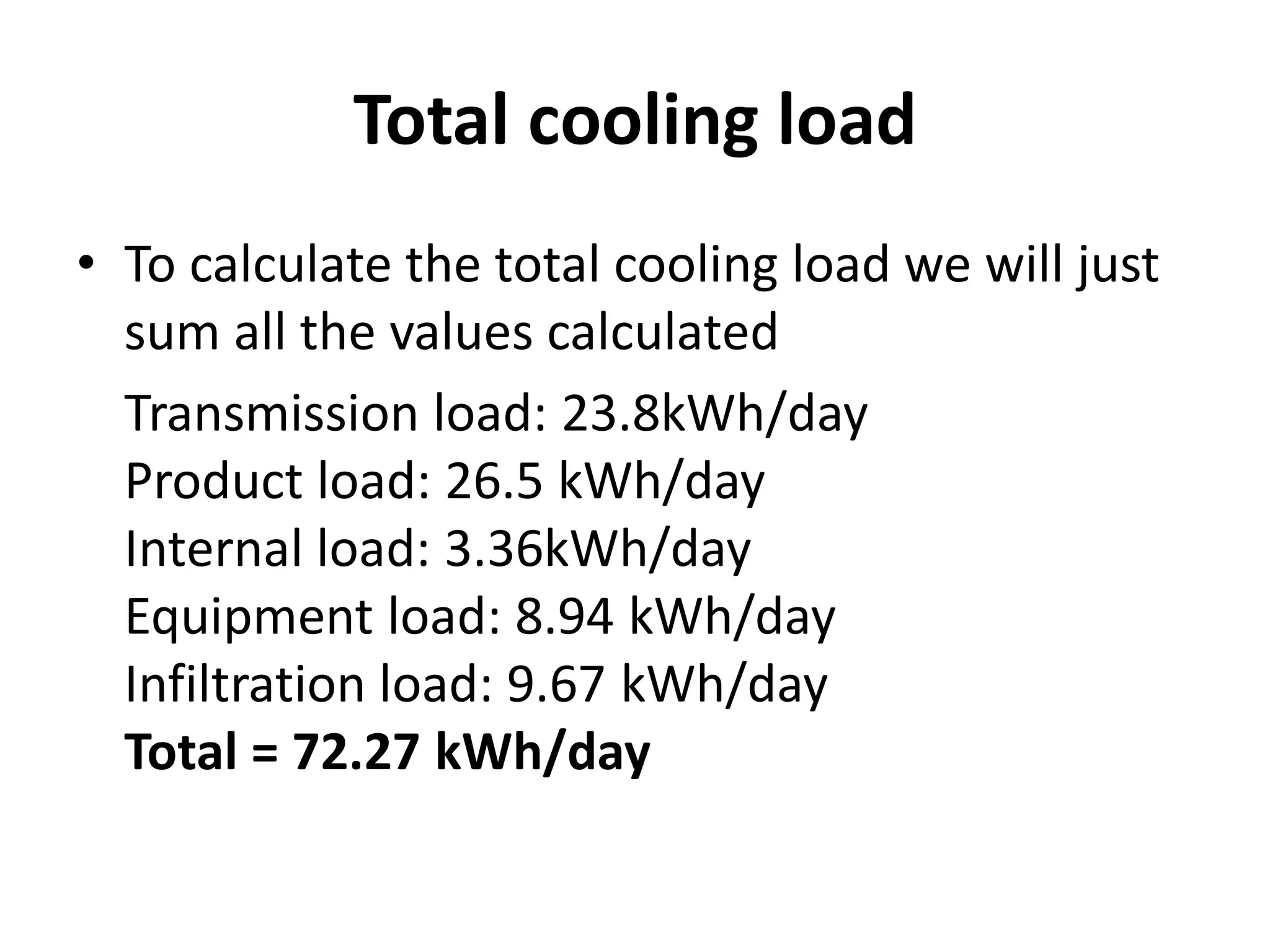 Calculation of refrigeration load | PDF