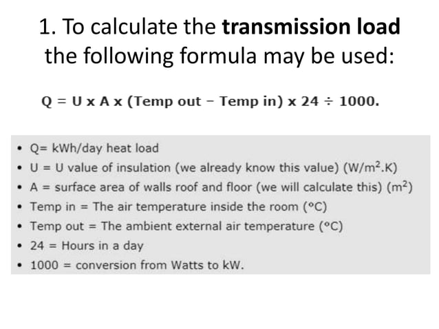 Calculation of refrigeration load | PDF
