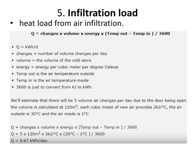 Calculation of refrigeration load | PDF