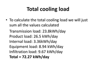 Calculation of refrigeration load | PDF