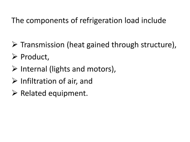 Calculation of refrigeration load | PDF