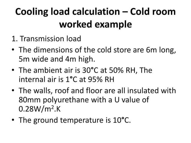 Calculation of refrigeration load | PDF