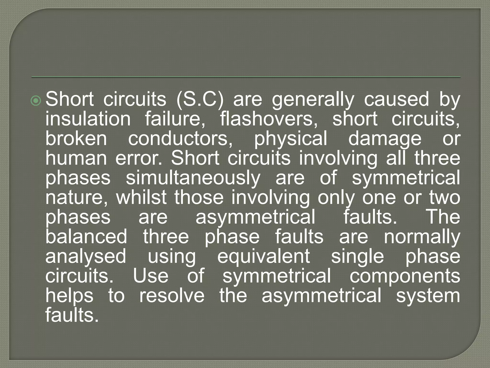 Calculation of short circuit currents | PPTX