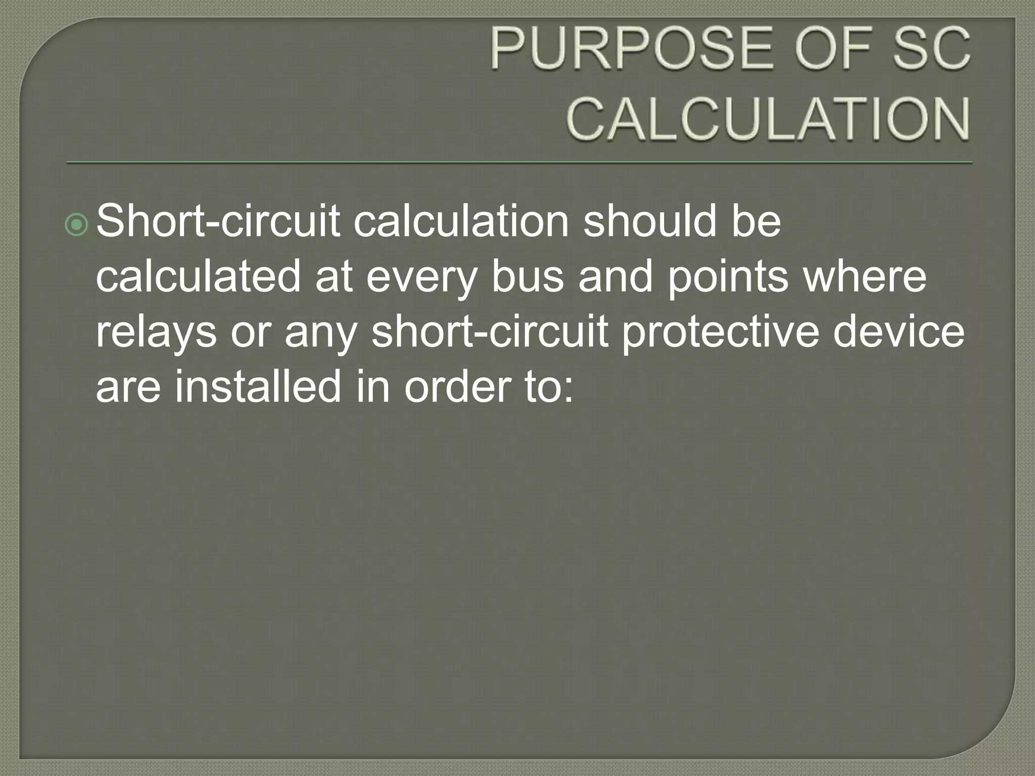 Calculation of short circuit currents | PPTX