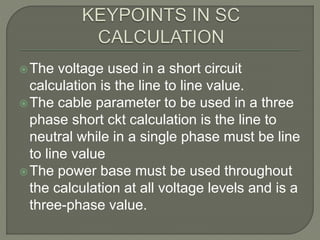 Calculation of short circuit currents | PPTX