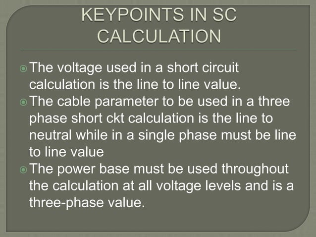 Calculation of short circuit currents | PPTX | Computer Networking | Computing