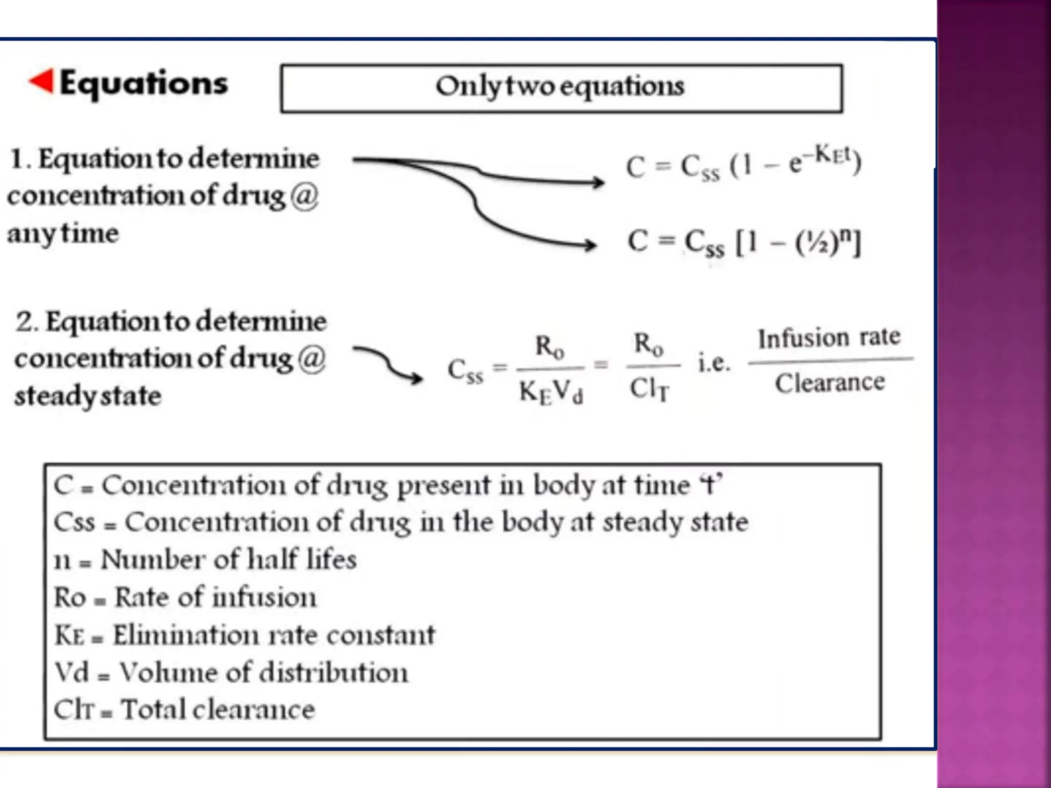 Calculation of the plasma drug levels after a single dose IVinfusion..pptx