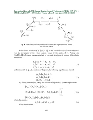 Calculation of the undetermined static reactions for the articulated pl ...