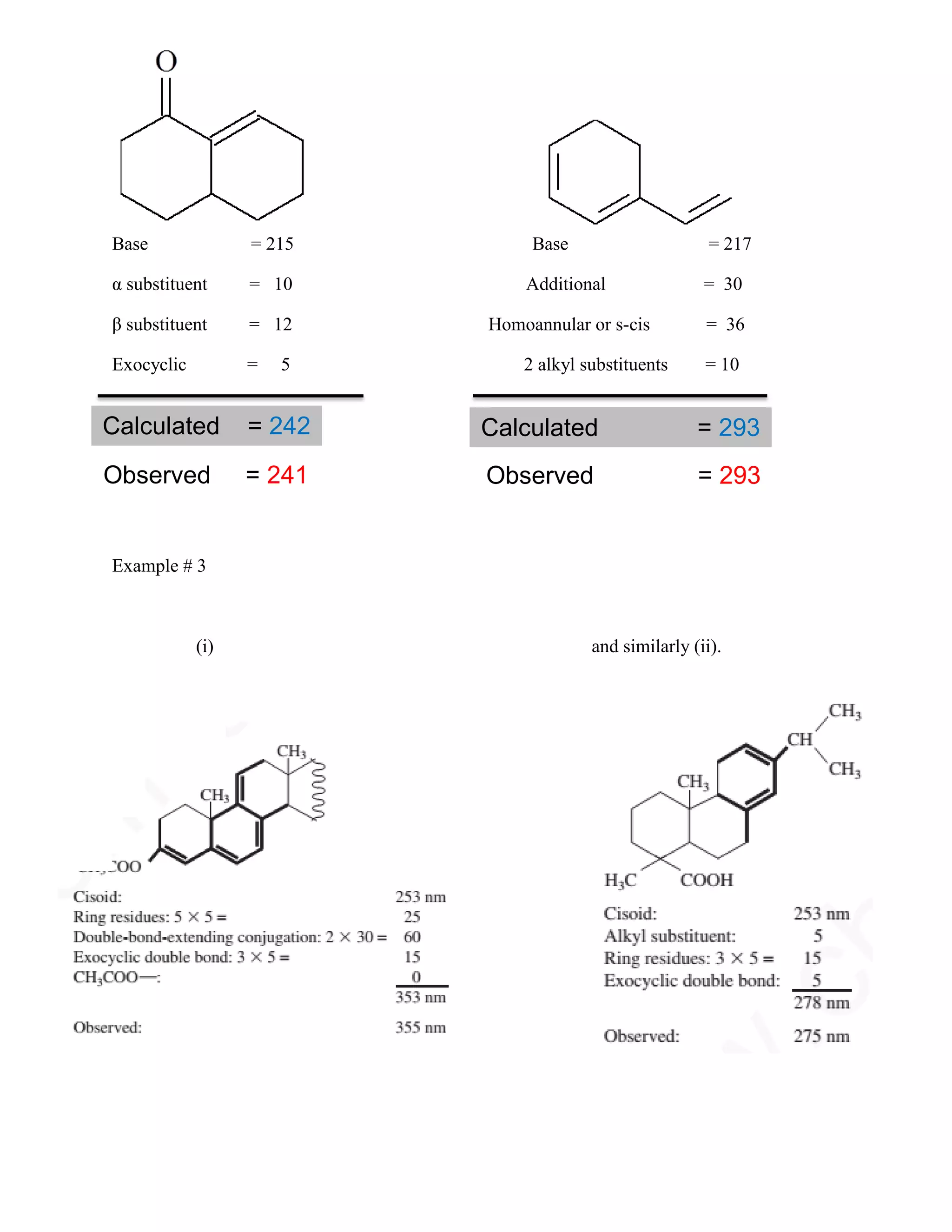 Calculation of λ using woodward fieser rules | PDF