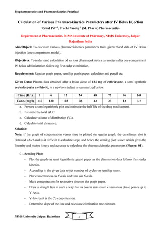 Calculation of various pharmacokinetics parameters after IV Bolusinjection.pdf