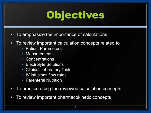 Basic Pharmacy Calculations and Pharmacokinetes | PPTX | Chemistry ...