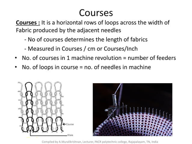 Calculations in weft knitting machines | PDF | Needlework | Arts and Crafts