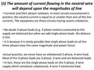 Calculations of a.c distributions methods & 3 phase unbalanced loads ...
