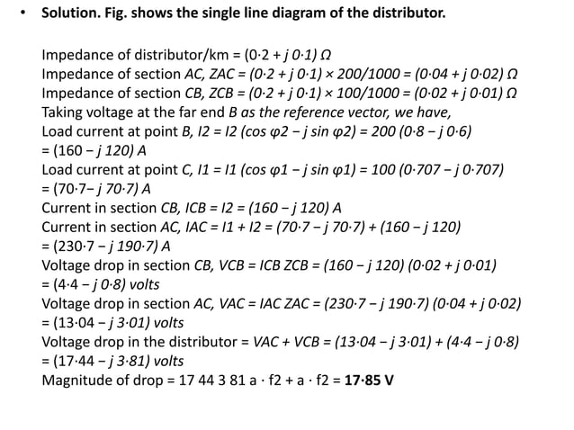 Calculations of a.c distributions methods & 3 phase unbalanced loads ...